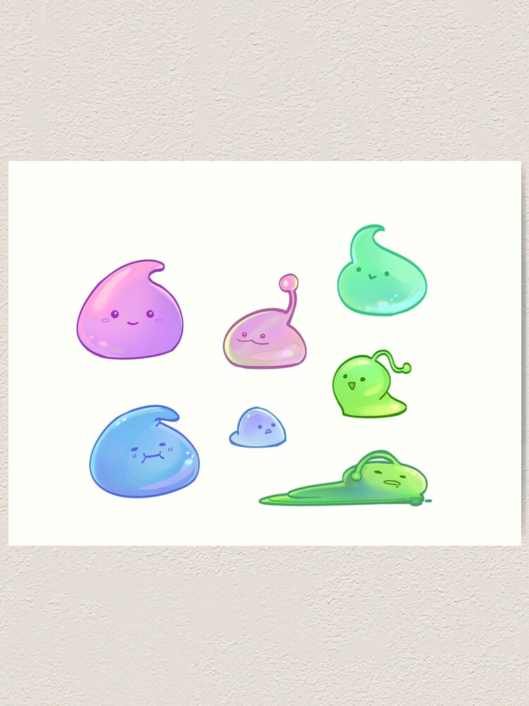 "Happy Slime Buddies" Art Print by Evumango | Redbubble