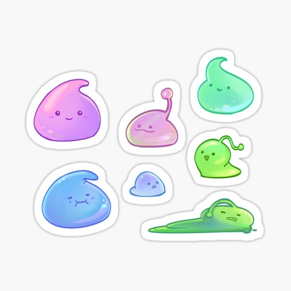 "Happy Slime Buddies" Sticker for Sale by Evumango | Redbubble