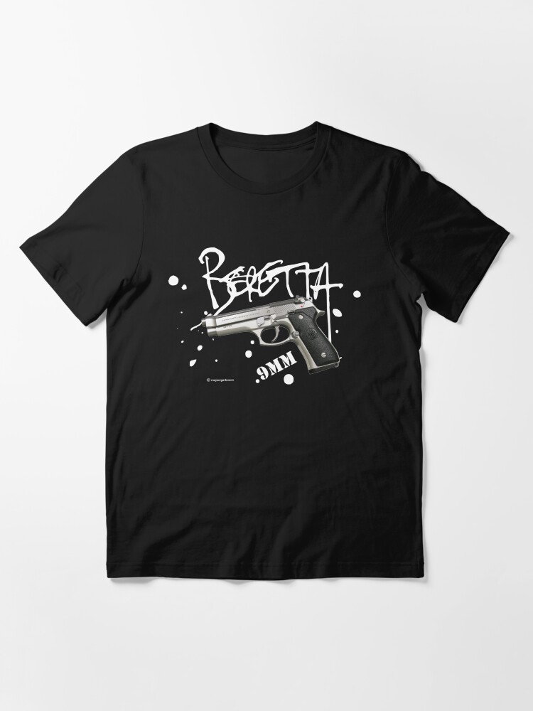 "Beretta 9mm Pistol -white script" T-shirt for Sale by DocMiguel ...