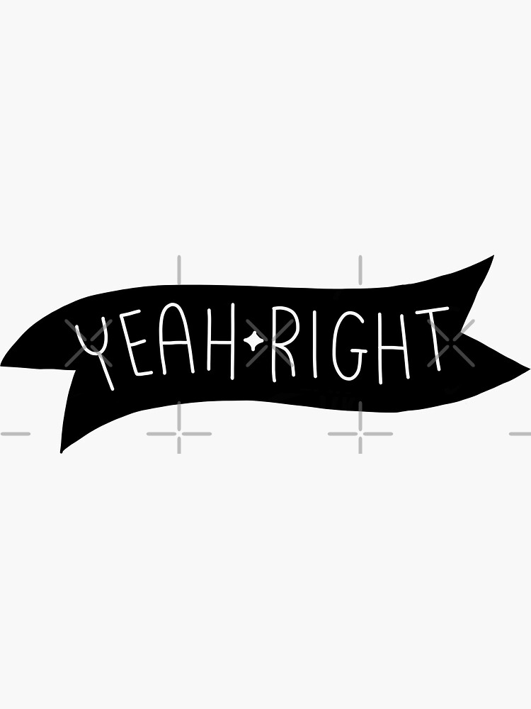 "Sarcastic Yeah Right Ribbon (Black)" Sticker for Sale by BirdShapes ...