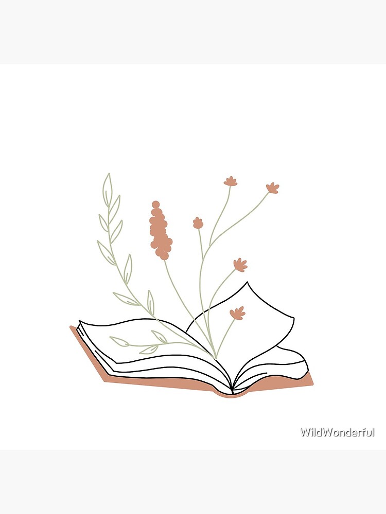 "Book Print Floral Reading Flowers" Framed Art Print by WildWonderful ...