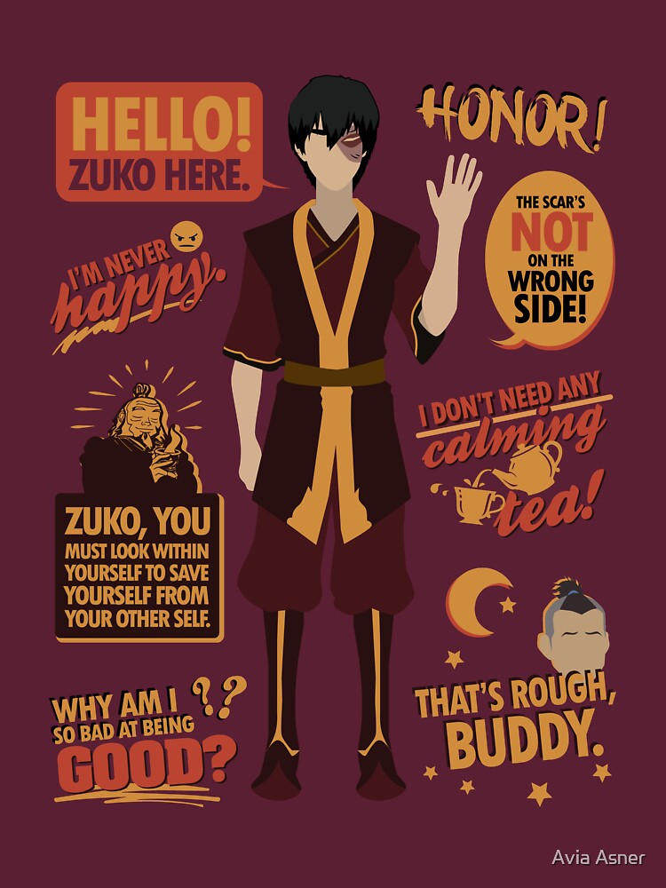 "Hello, Zuko Here!" T-shirt for Sale by aviaa | Redbubble | avatar t ...