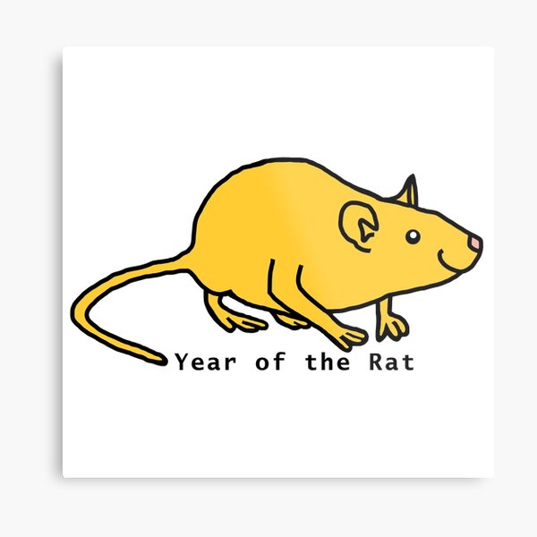Lámina metálica «Año de la Rata - Amarillo» de ellenhenry | Redbubble