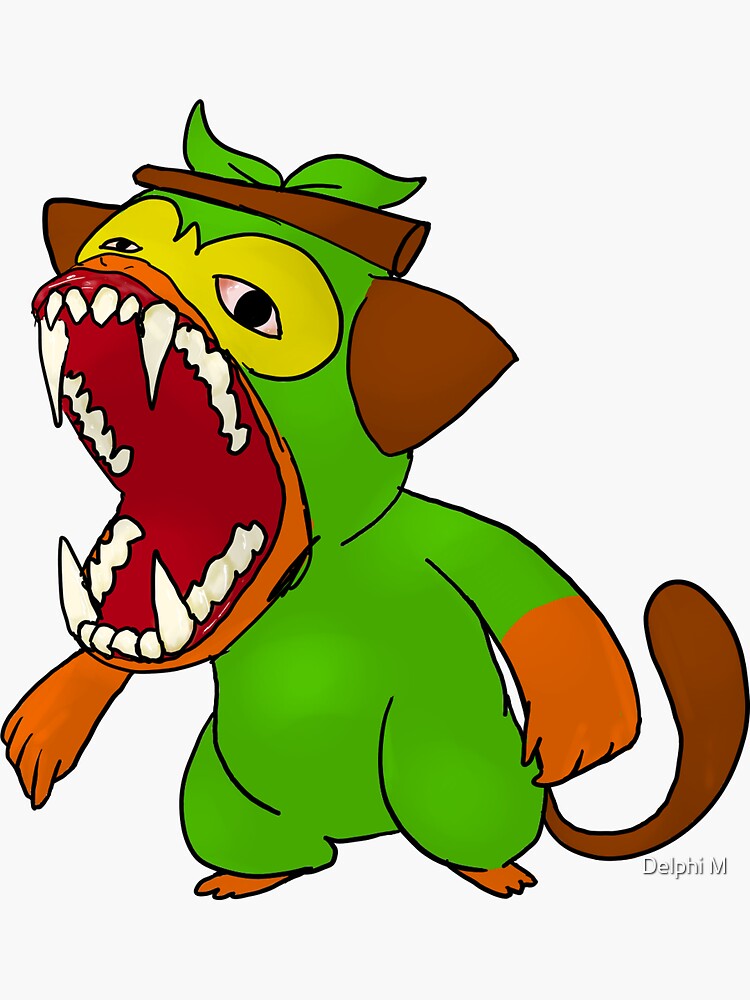 "Grookey cursed emoji" Sticker for Sale by kaijukian | Redbubble