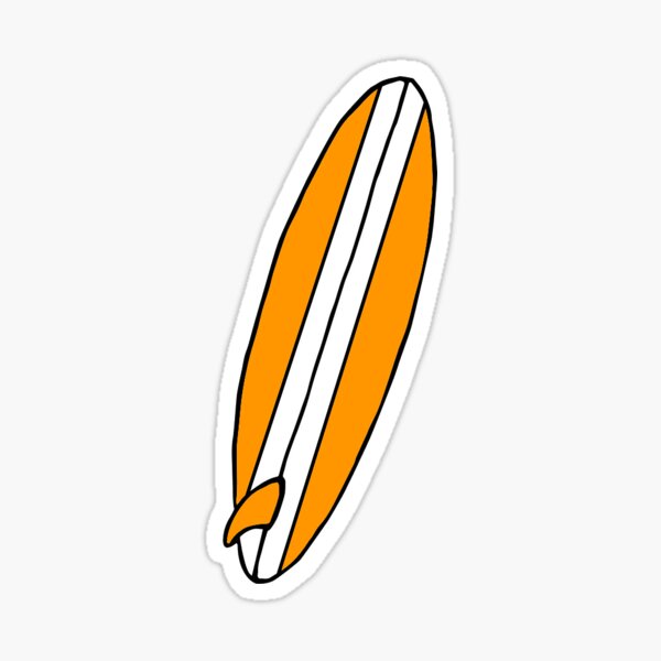 "Orange Surfboard V2" Sticker for Sale by Braydenhamann | Redbubble