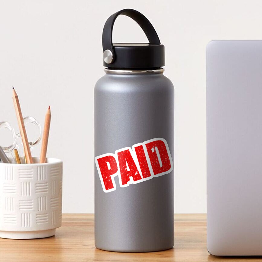 "PAID" Sticker for Sale by kevinmtshakaza | Redbubble