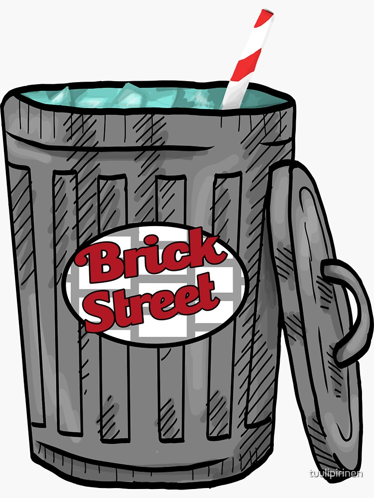 "Brick Street Trash Can" Sticker for Sale by tuulipirinen | Redbubble