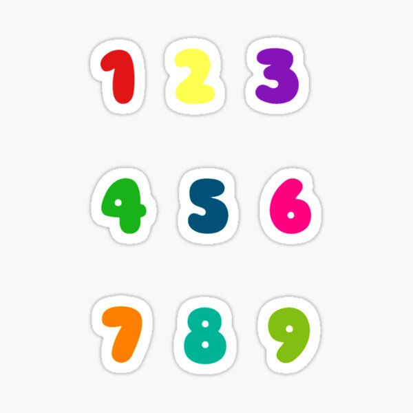 "Colorful numbers" Sticker by AmalieT | Redbubble