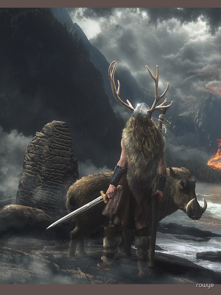 "The Swarthy One || Surtr vs Freyr" T-shirt for Sale by rowye ...