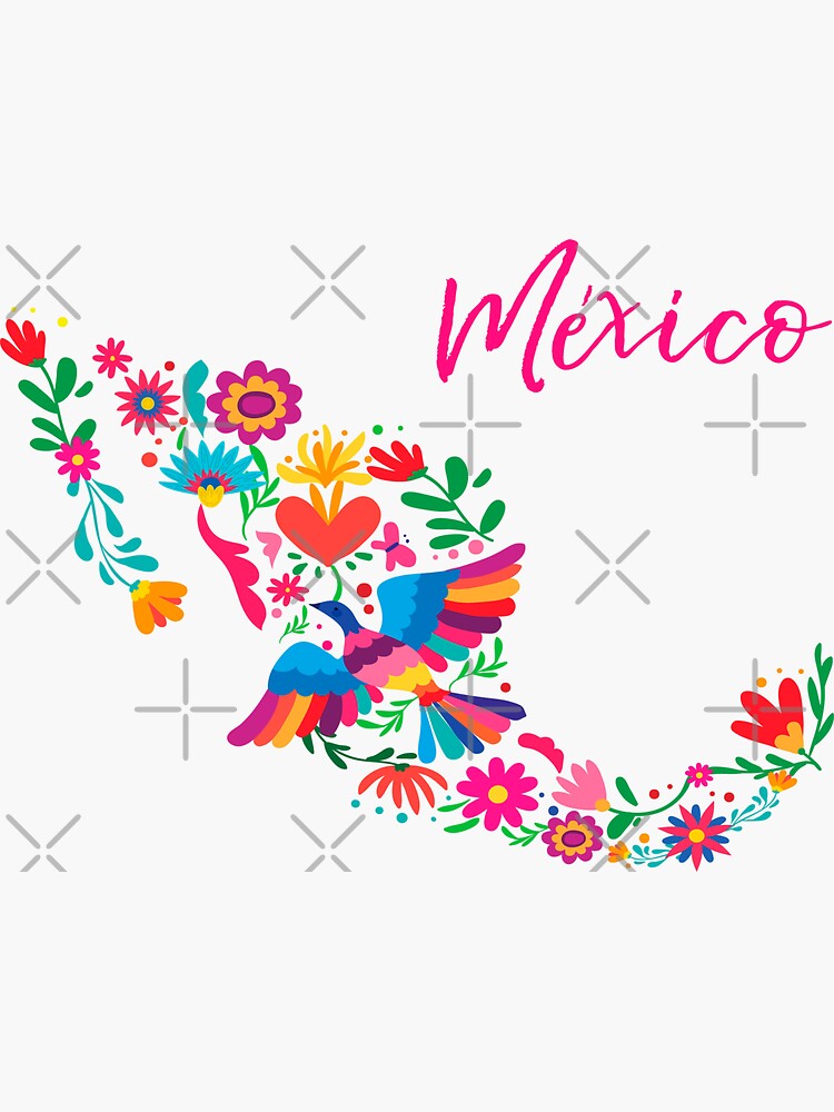 "Mexico Flowers Otomi Embroidery Design" Sticker for Sale by myrgomez ...