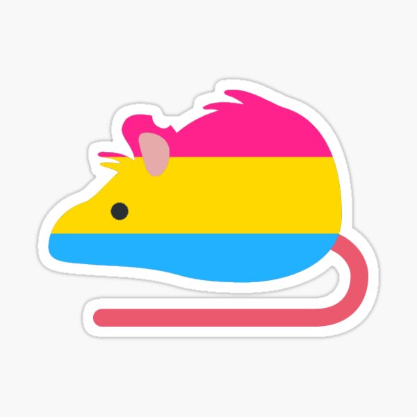 "Pansexual Pride Rat!" Sticker by SilverRats | Redbubble