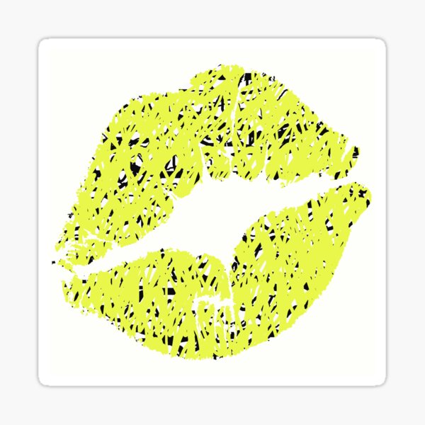 "Yellow Kiss Lips" Sticker for Sale by SLCPhotoDesign | Redbubble