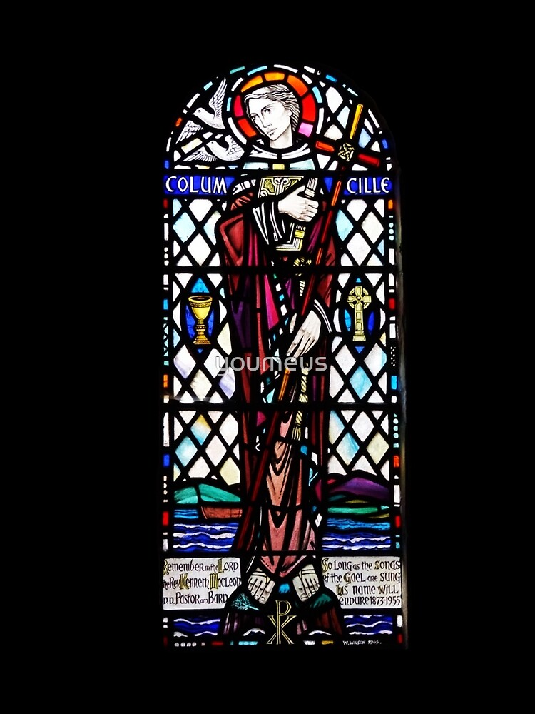 "Saint Columba Stain Glass Window Iona Abbey Scotland" Photographic ...