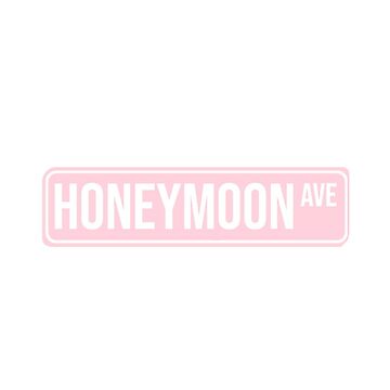 "pink honeymoon street sign" Sticker for Sale by savyrivera | Redbubble