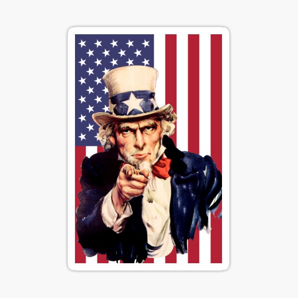"Uncle Sam American Flag" Sticker by Not-rfs | Redbubble