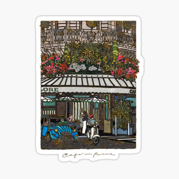 "Paris Cafe" Sticker by marcoserrot | Redbubble