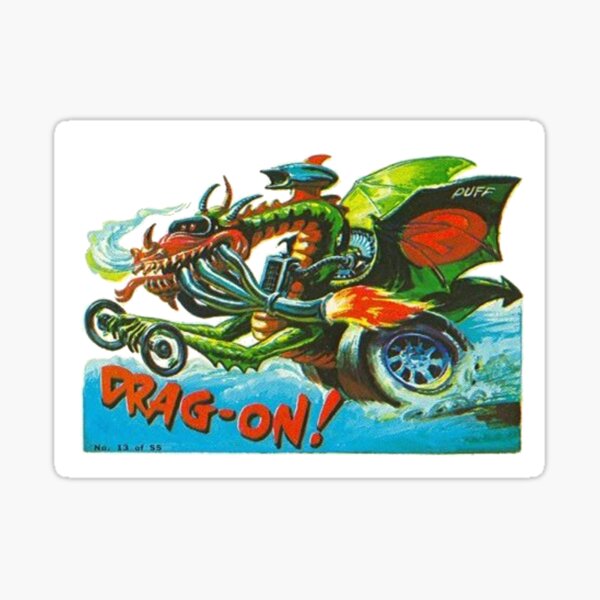 "#13 Drag-On!, Weird Wheels" Sticker for Sale by Retrostickersnz ...