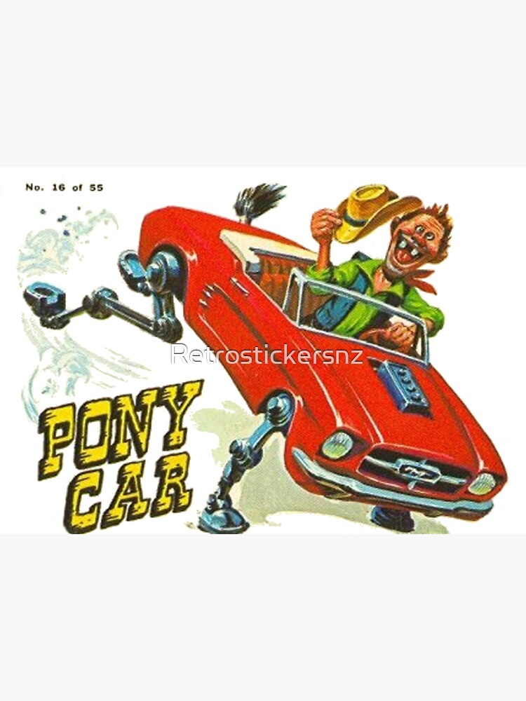 "#16 Pony Car, Weird Wheels" Sticker for Sale by Retrostickersnz ...