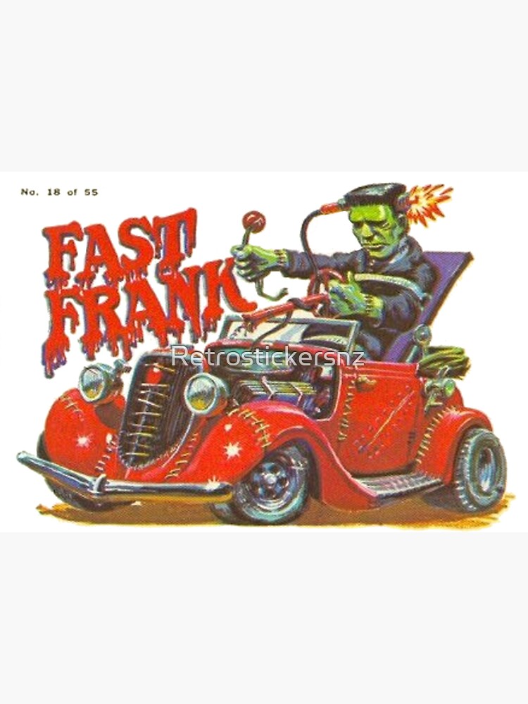 "#18 Fast Frank, Weird Wheels" Sticker for Sale by Retrostickersnz ...