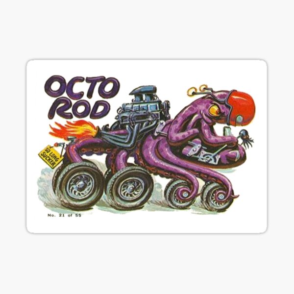 "#21 Octo Rod, Weird Wheels" Sticker by Retrostickersnz | Redbubble