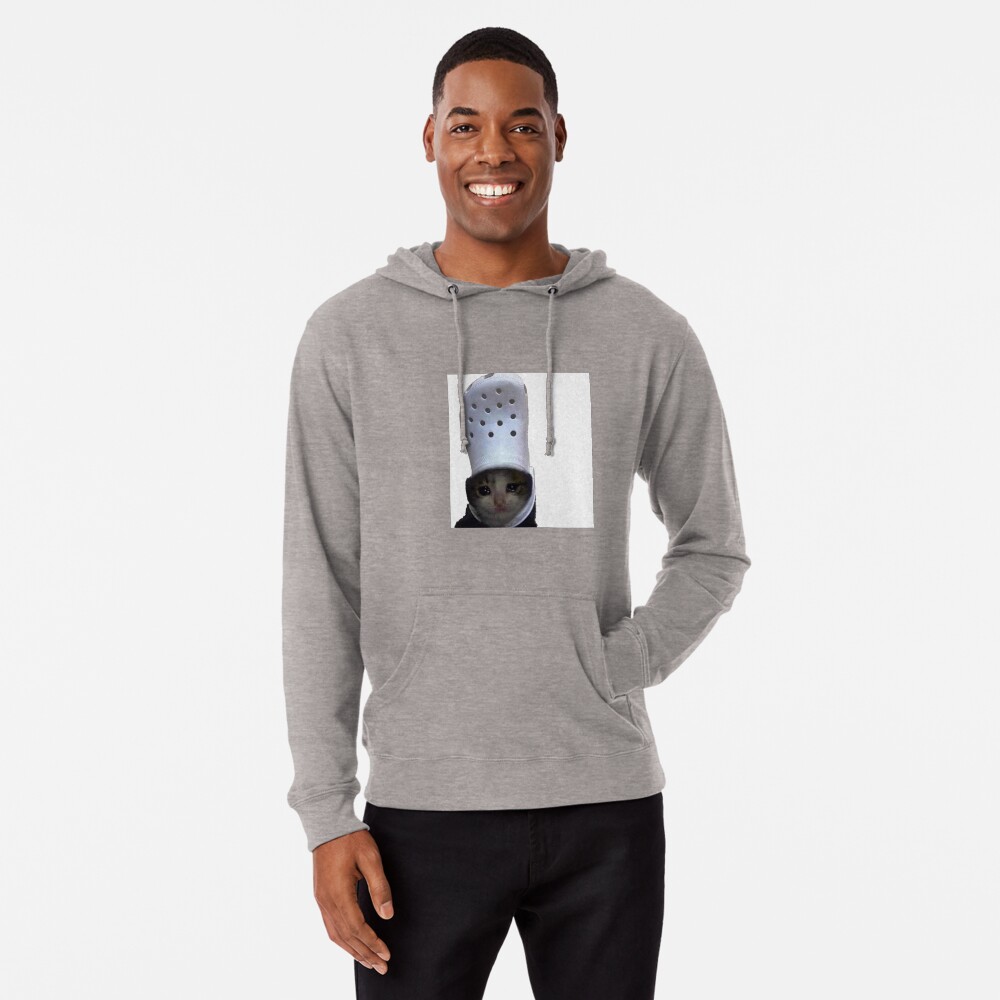 "crying cat with a croc on its head :)" Sticker for Sale by yasmine714 ...