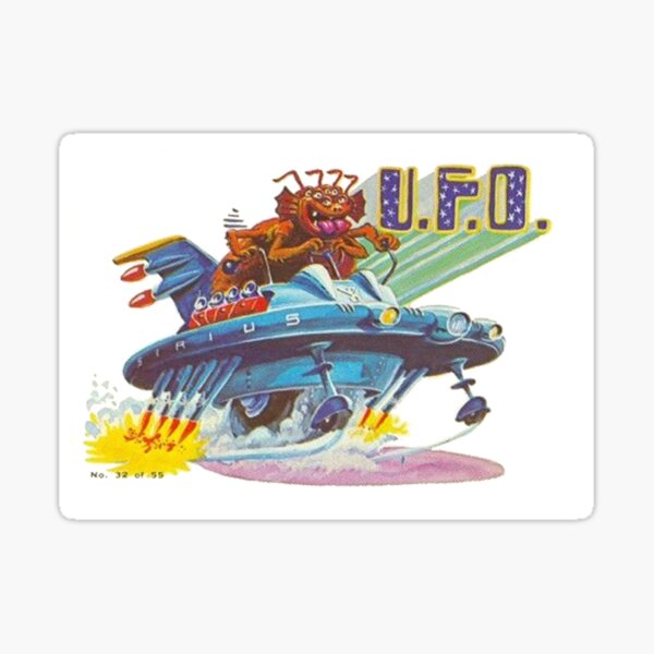 "#32 U.F.O. Weird Wheels" Sticker for Sale by Retrostickersnz | Redbubble