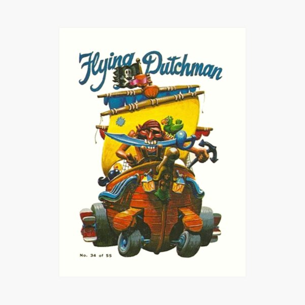 "#34 Flying Dutchman, Weird Wheels" Art Print by Retrostickersnz ...