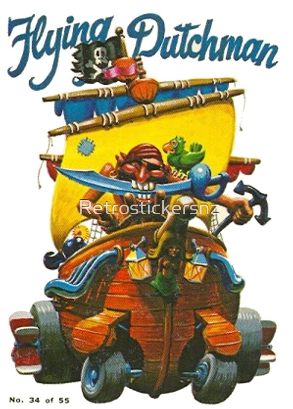 "#34 Flying Dutchman, Weird Wheels" by Retrostickersnz | Redbubble