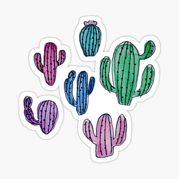 "Watercolor Cacti" Sticker for Sale by skylarr1 | Redbubble