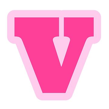 "v letter pink " Sticker for Sale by annieprevas | Redbubble
