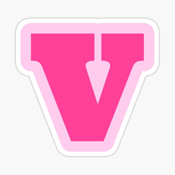 "v letter pink " Sticker for Sale by annieprevas | Redbubble
