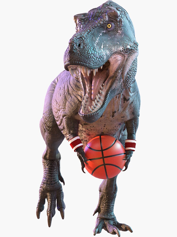 "T-Rex Slam Dunk" Sticker for Sale by vonHobo | Redbubble