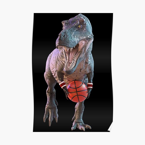 "T-Rex Slam Dunk" Poster by vonHobo | Redbubble