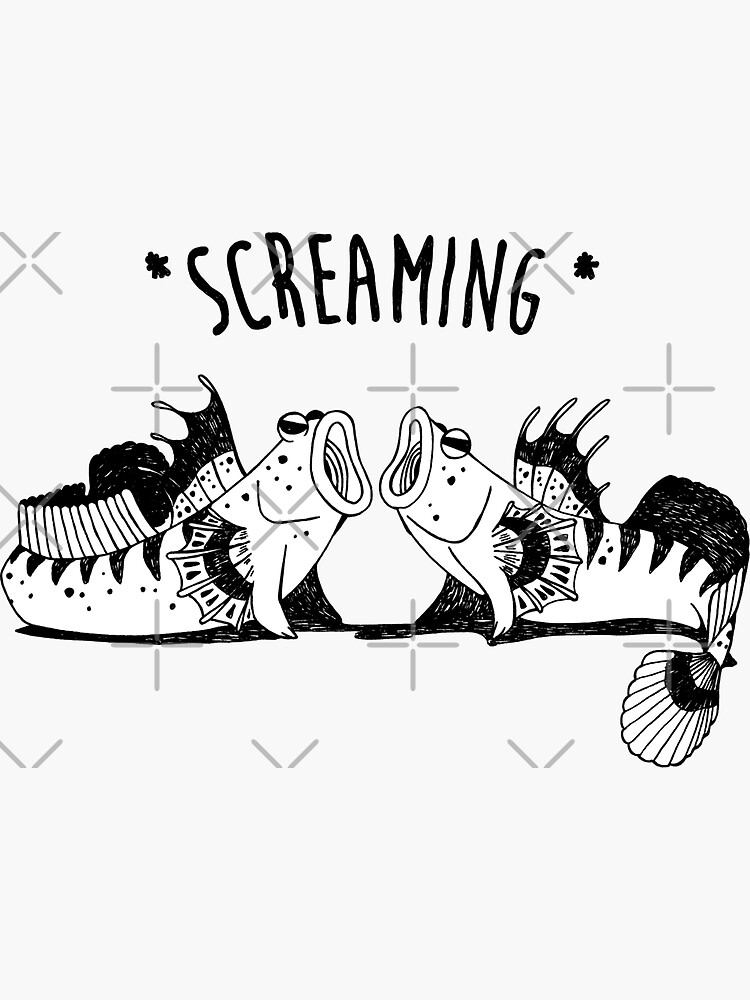 "Screaming Mudskippers" Sticker by evekajander | Redbubble