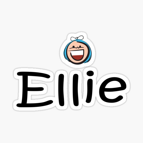 "Ellie Happy Face Blue Hair Girl Name" Sticker for Sale by ProjectX23 ...