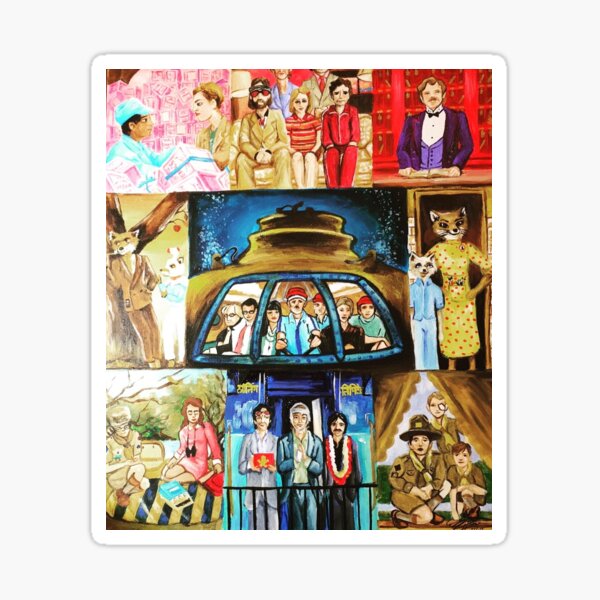 "Wes Anderson " Sticker by xandra-homes | Redbubble