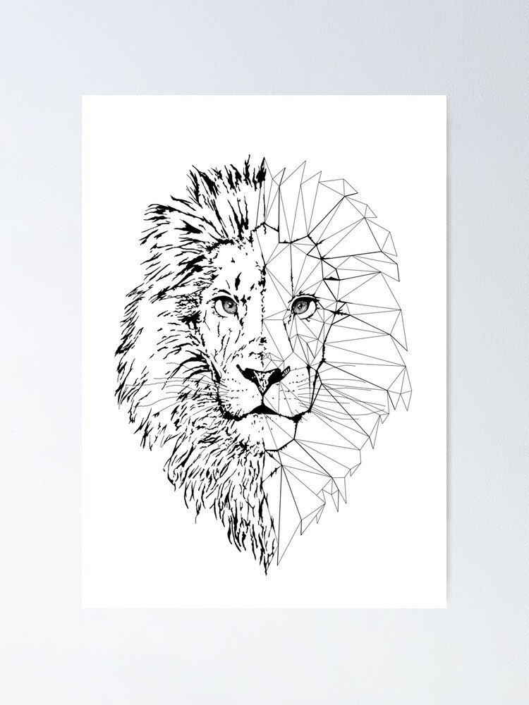 "Geometric lion" Poster by VegaPlc | Redbubble