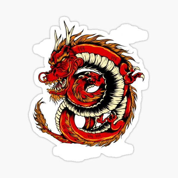 "Fire Dragon." Sticker by emphatic | Redbubble