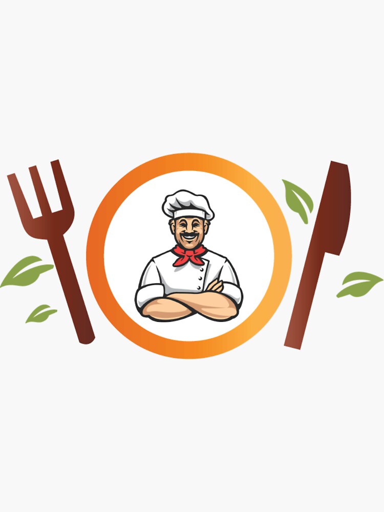 "food logo" Sticker by sunil00091 | Redbubble
