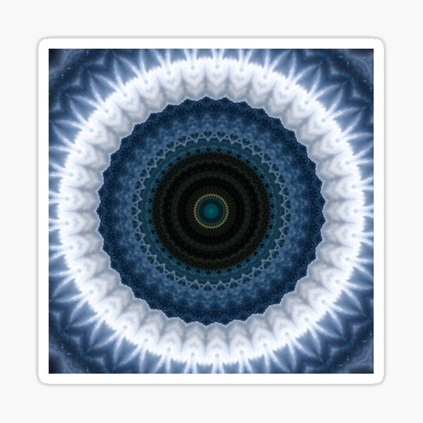 "Mysterious White Moon Light Inner Peace Mandala" Sticker by magicmonk ...