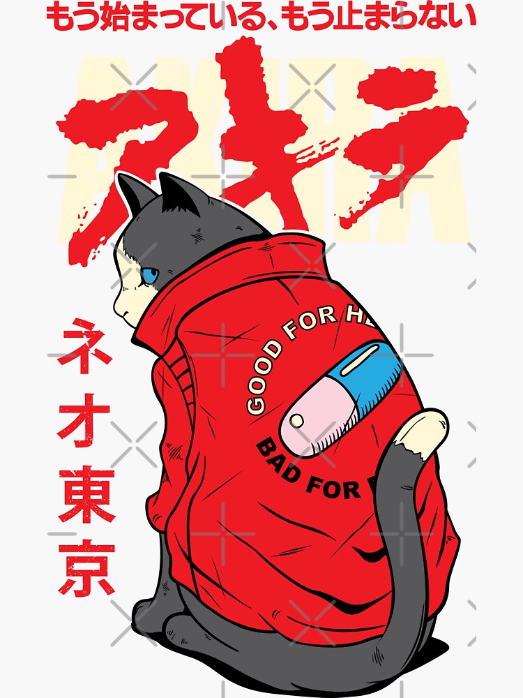 "Akira Cat" Sticker for Sale by ammghazali | Redbubble