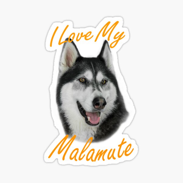 "Sadsac designs - I Love My Malamute" Sticker by SadSacDesigns | Redbubble