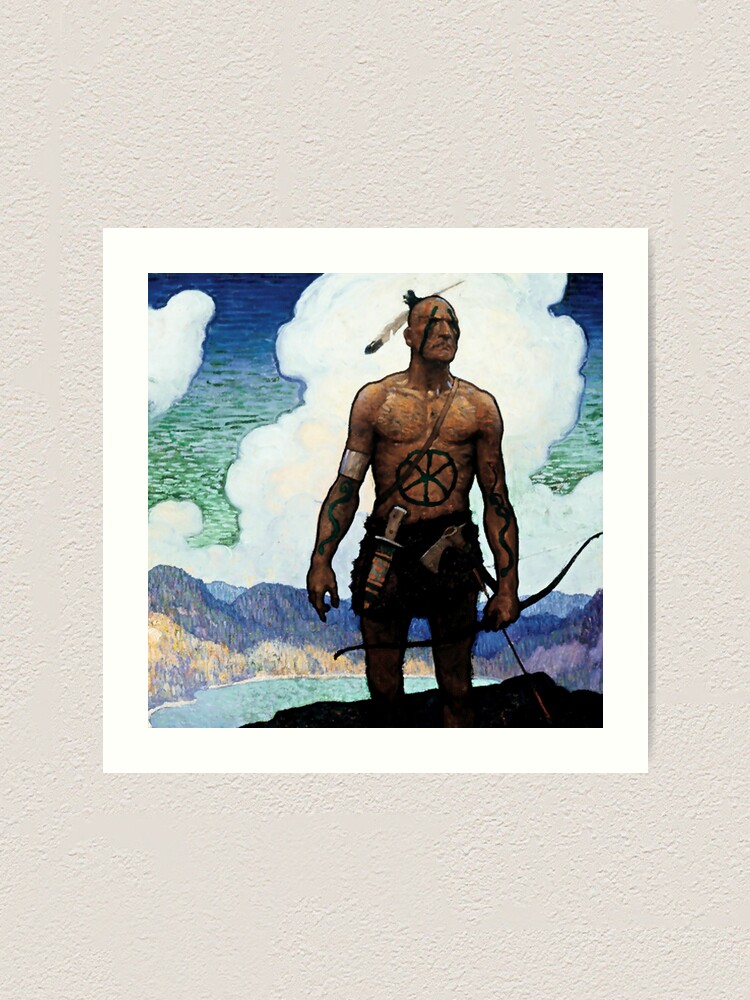 "N C Wyeth Western Painting “The Last Mohican” " Art Print for Sale by ...