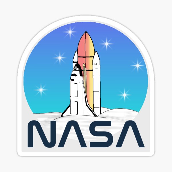 "NASA & the Space Shuttle" Sticker by Lou-Art | Redbubble