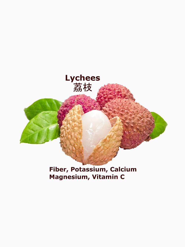"Lychees Nutrients" T-shirt by eustonm | Redbubble | lychees nutrients ...