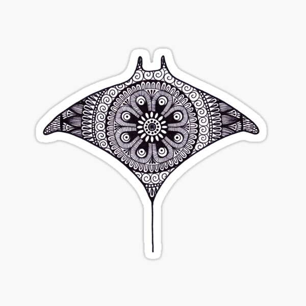 "Manta Ray Mandala" Sticker for Sale by Calen Picard-Carroll | Redbubble