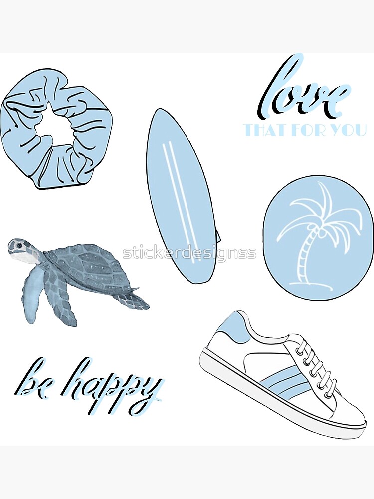 "Blue sticker pack" Poster by stickerdesignss | Redbubble