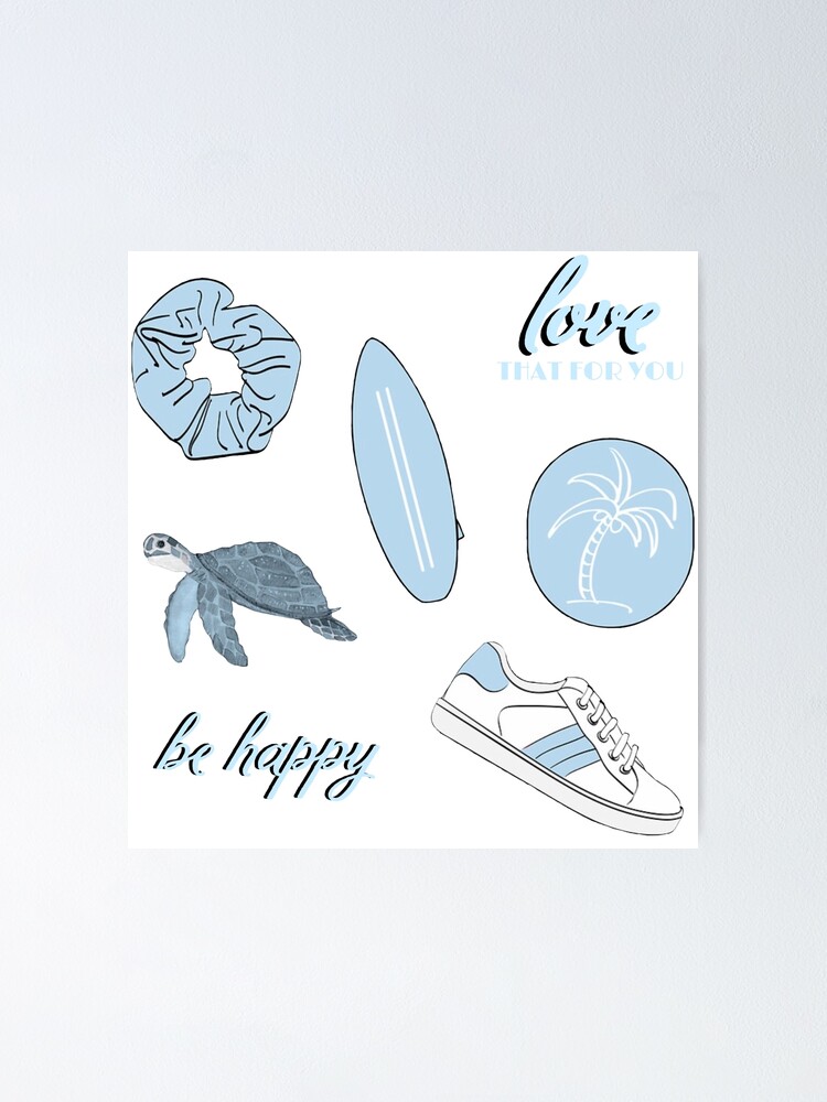 "Blue sticker pack" Poster by stickerdesignss | Redbubble