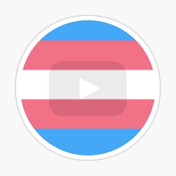 "Trans YouTube Logo" Sticker for Sale by KMGraphics99 | Redbubble