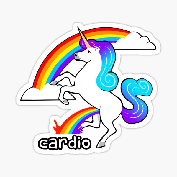 "cardio funny fitness jokes" Sticker by TimAddisonArt | Redbubble